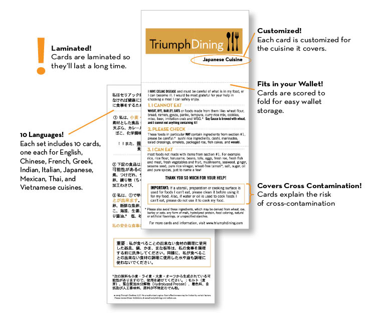 Triumph Dining Gluten Free Guides and Restaurant Cards: Don't Leave ...
